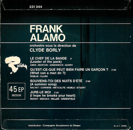 Frank Alamo " 1965 chez Riviera 231.044 " - french popcorn oldies ...