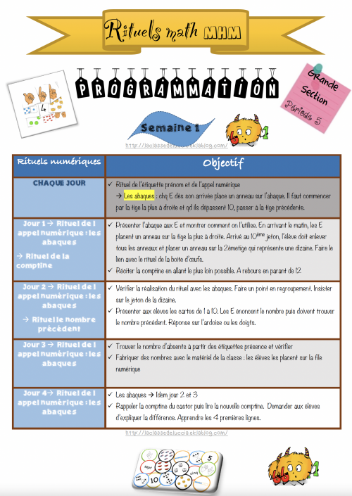 Rituels MHM GS période 5 - La classe de Luccia
