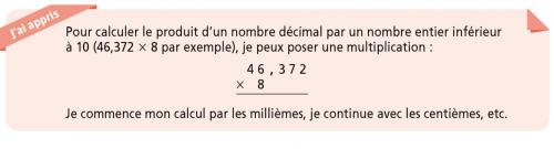Nombres à virgule : technique de la multiplication - Blog des CM2 C de l'école Alfred de Musset