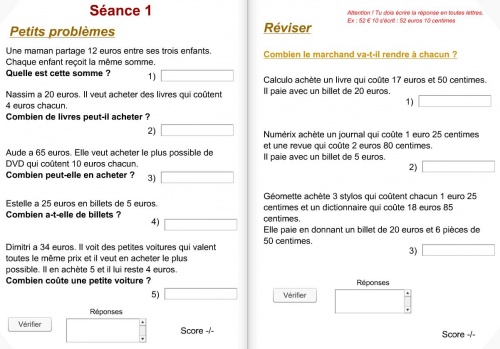 Fiche math cm1 a imprimer